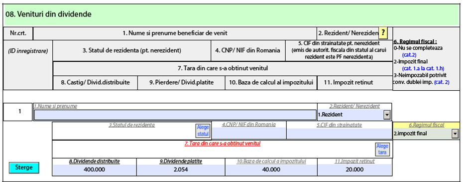 Dividende: cum se completează declarația unică și declaratia 205? - Universul Fiscal